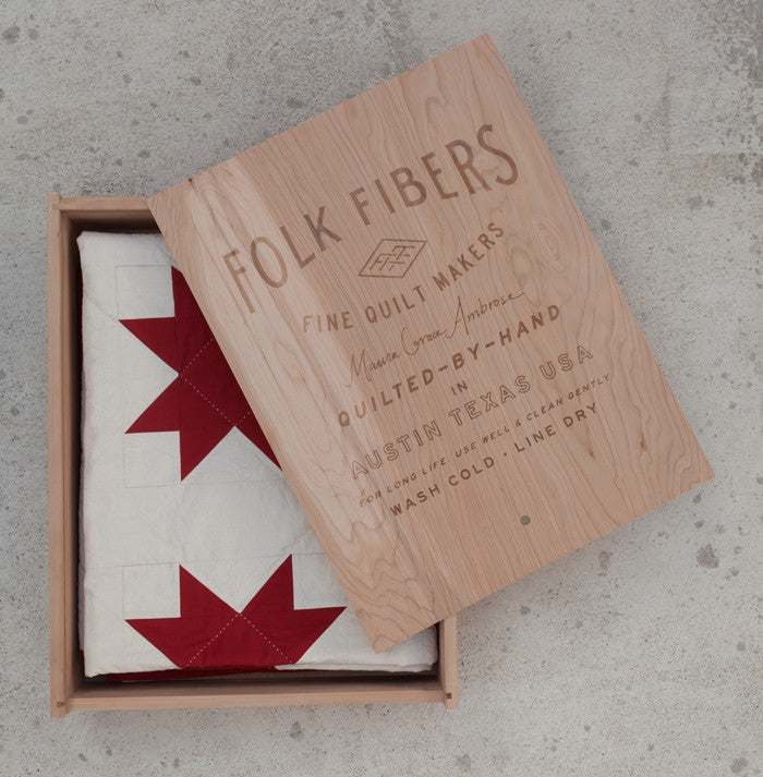 Red Sawtooth Star Quilt – Folk Fibers